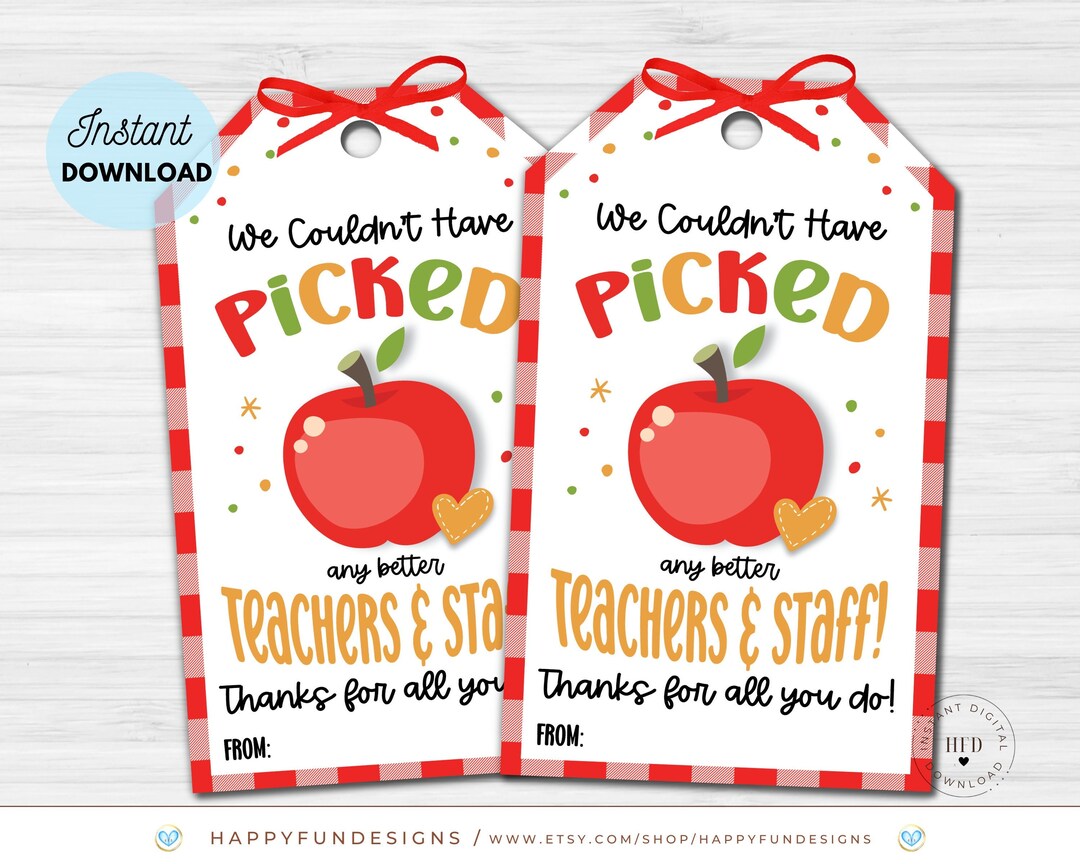 Apple Appreciation Tags Printable, Couldn't Have Picked a Better ...