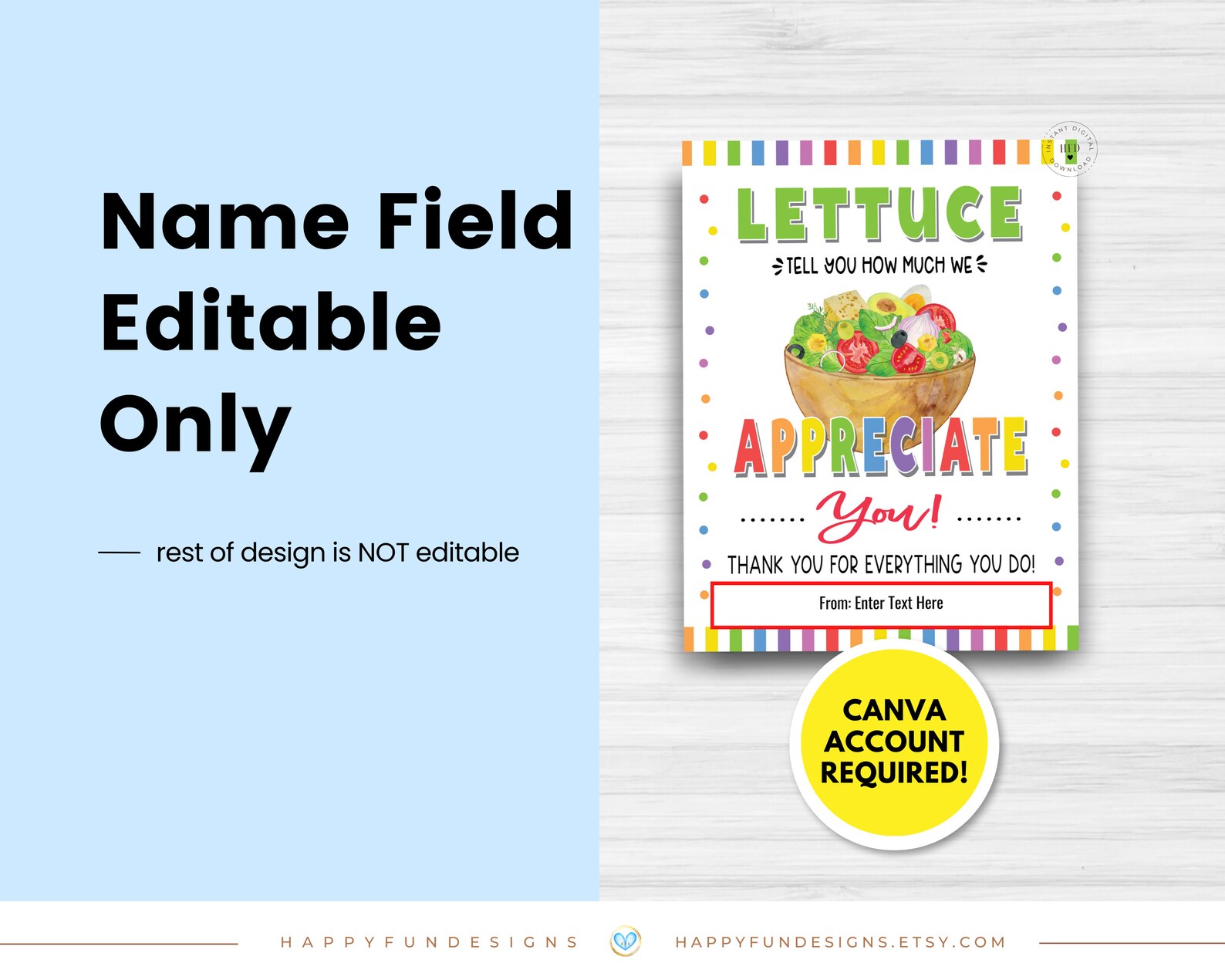 Editable Salad Bar for Teacher Appreciation Printable Salad ...