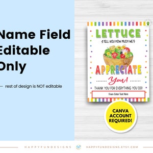 Editable Salad Bar for Teacher Appreciation Printable Salad ...