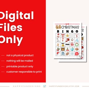 Christmas Classroom Bingo Game Printable, Christmas Eve Game, Xmas ...