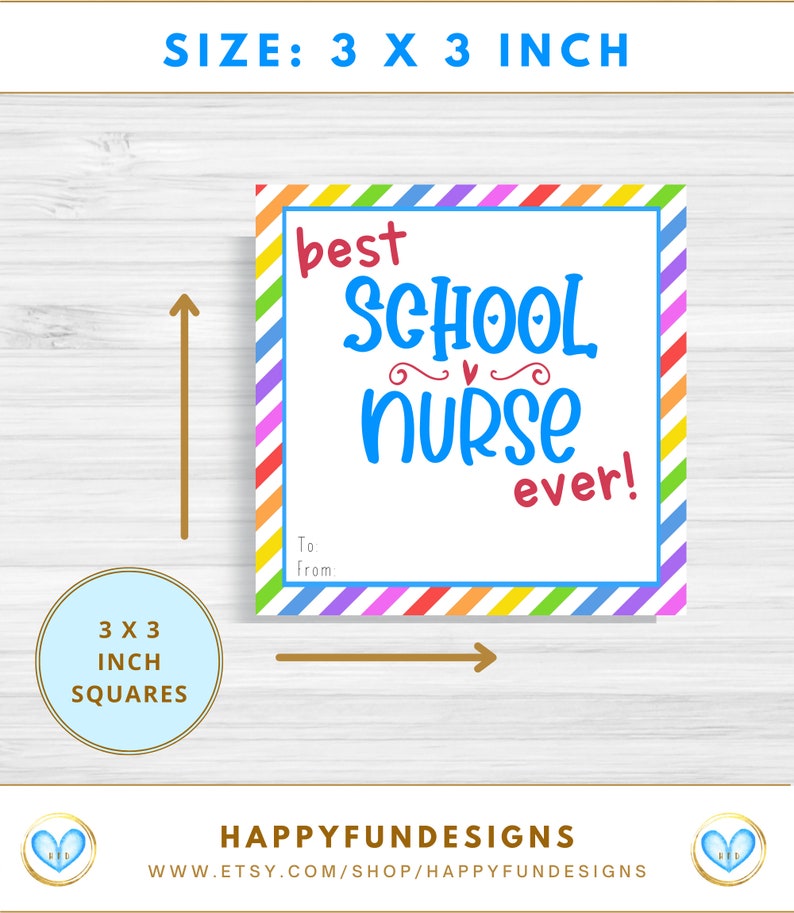 School Nurse Appreciation Gift Tags Printable Best School - Etsy