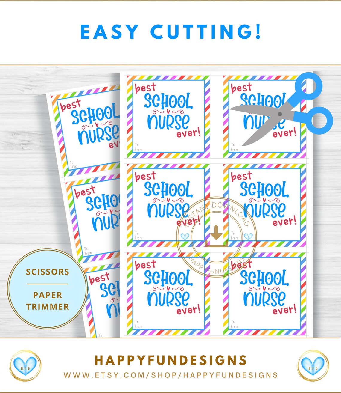 School Nurse Appreciation Gift Tags Printable Best School - Etsy