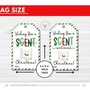 Wishing You a Scentsational Christmas Tag Printable, Cozy Christmas Tag ...