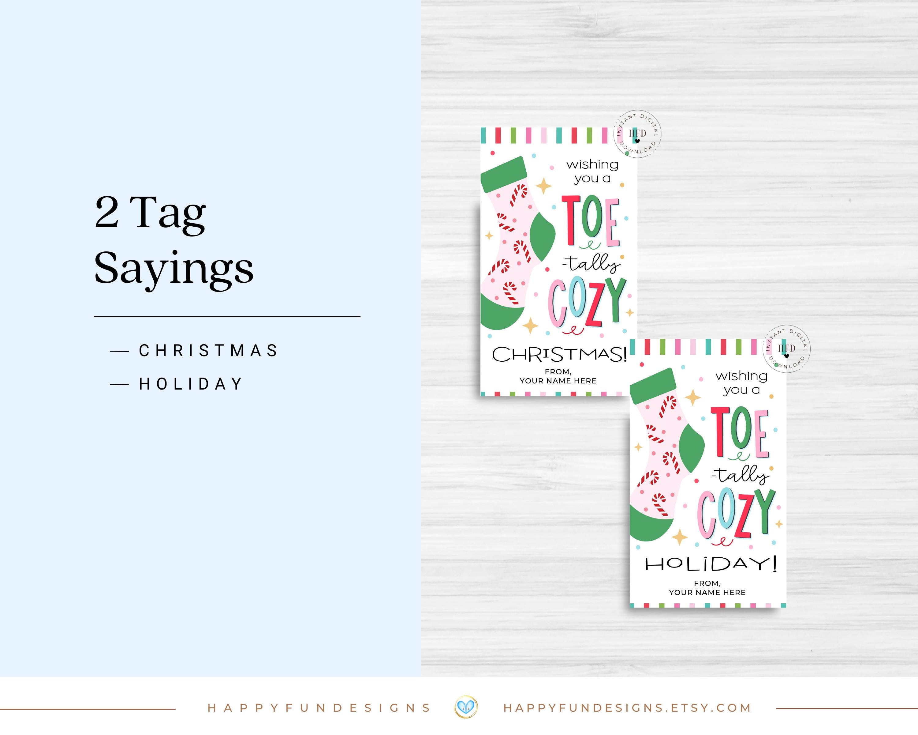 Editable Wishing You Toe Tally Cozy Tag Printable, 12 Days of Christmas ...