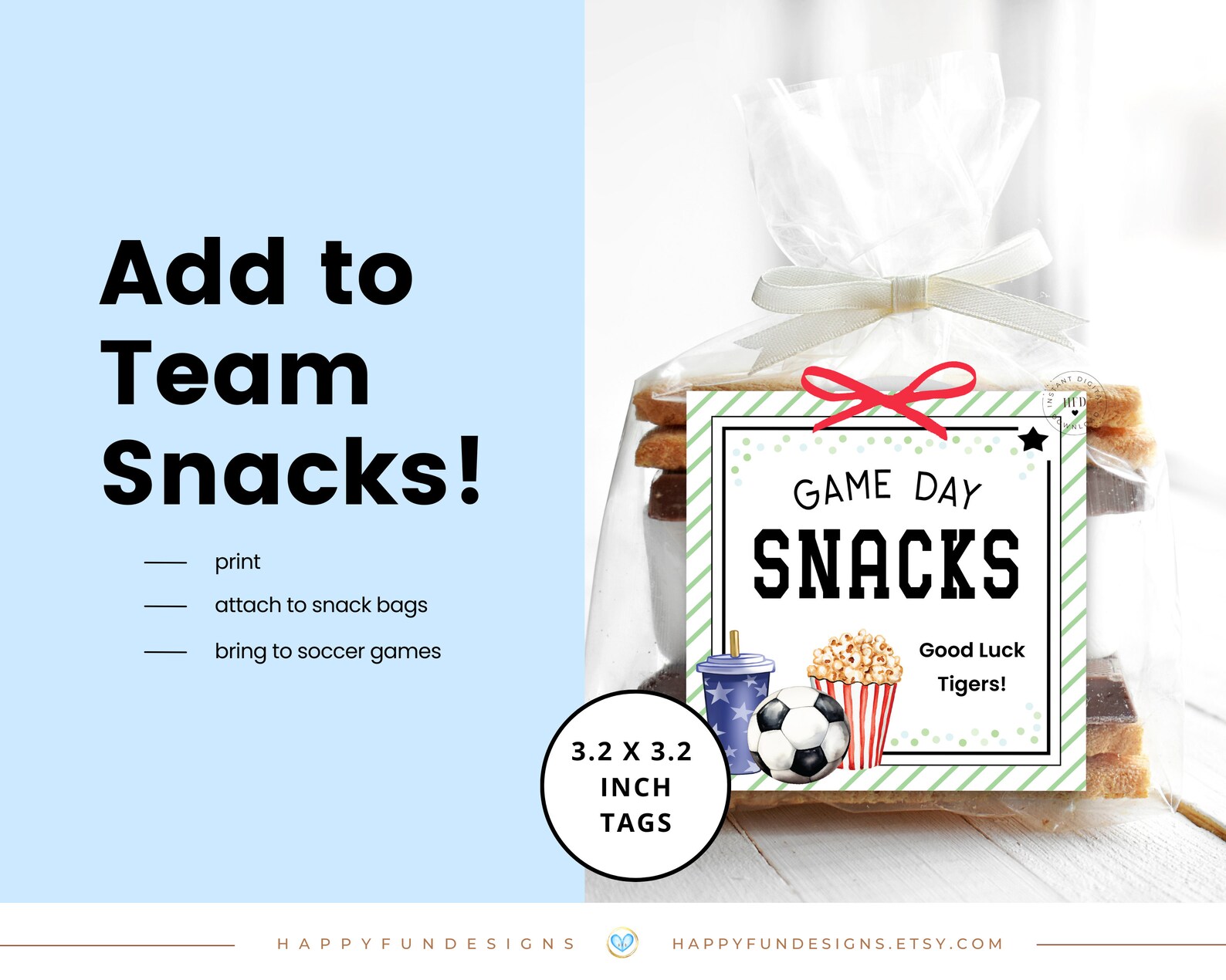Editable Soccer Team Treat Tag Printable, Soccer Game Day Good Luck ...