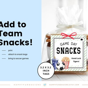 Editable Soccer Team Treat Tag Printable, Soccer Game Day Good Luck ...
