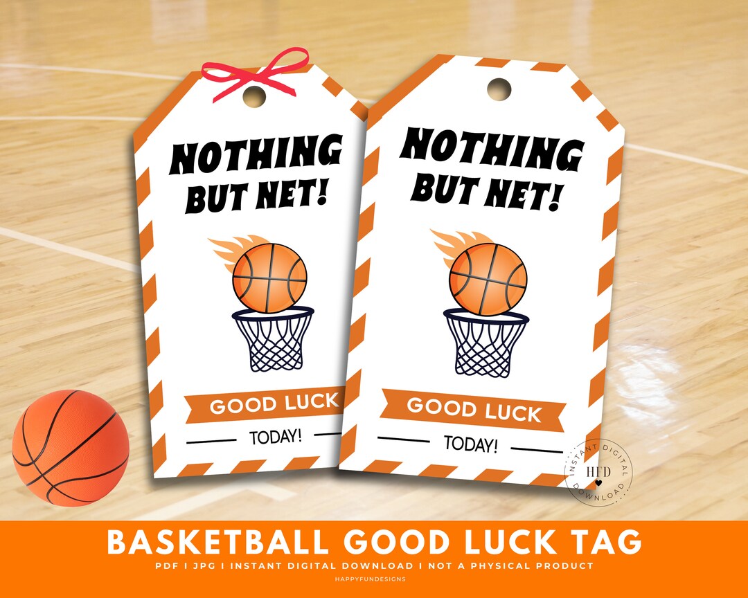 Basketball Good Luck Tags Printable, Basketball Team Goodies ...
