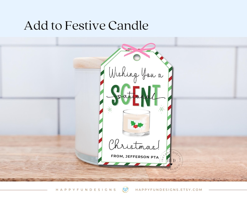 Wishing You a Scentsational Christmas Tag Printable, Cozy Christmas Tag ...