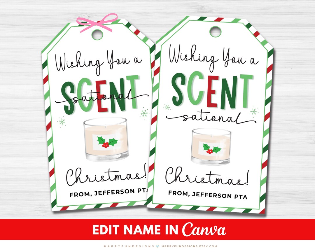 Wishing You a Scentsational Christmas Tag Printable, Cozy Christmas Tag ...