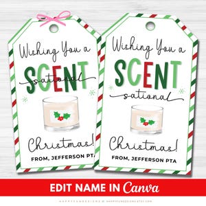Wishing You a Scentsational Christmas Tag Printable, Cozy Christmas Tag ...