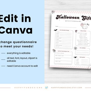 Editable Halloween Boo Buddy Questionnaire Printable, Youve Been Booed ...