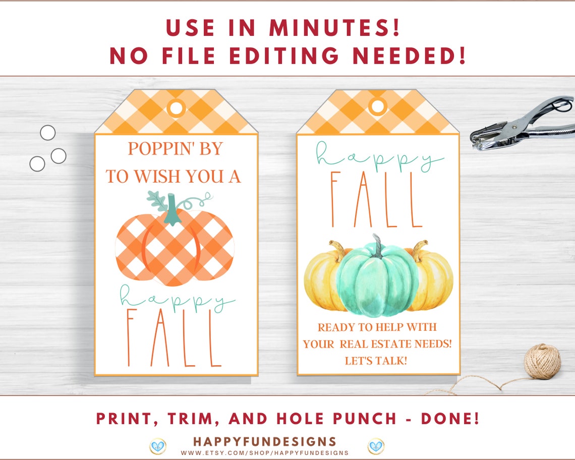 Fall Realtor Pop by Tags Printable Realtor Closing Gift Pop - Etsy