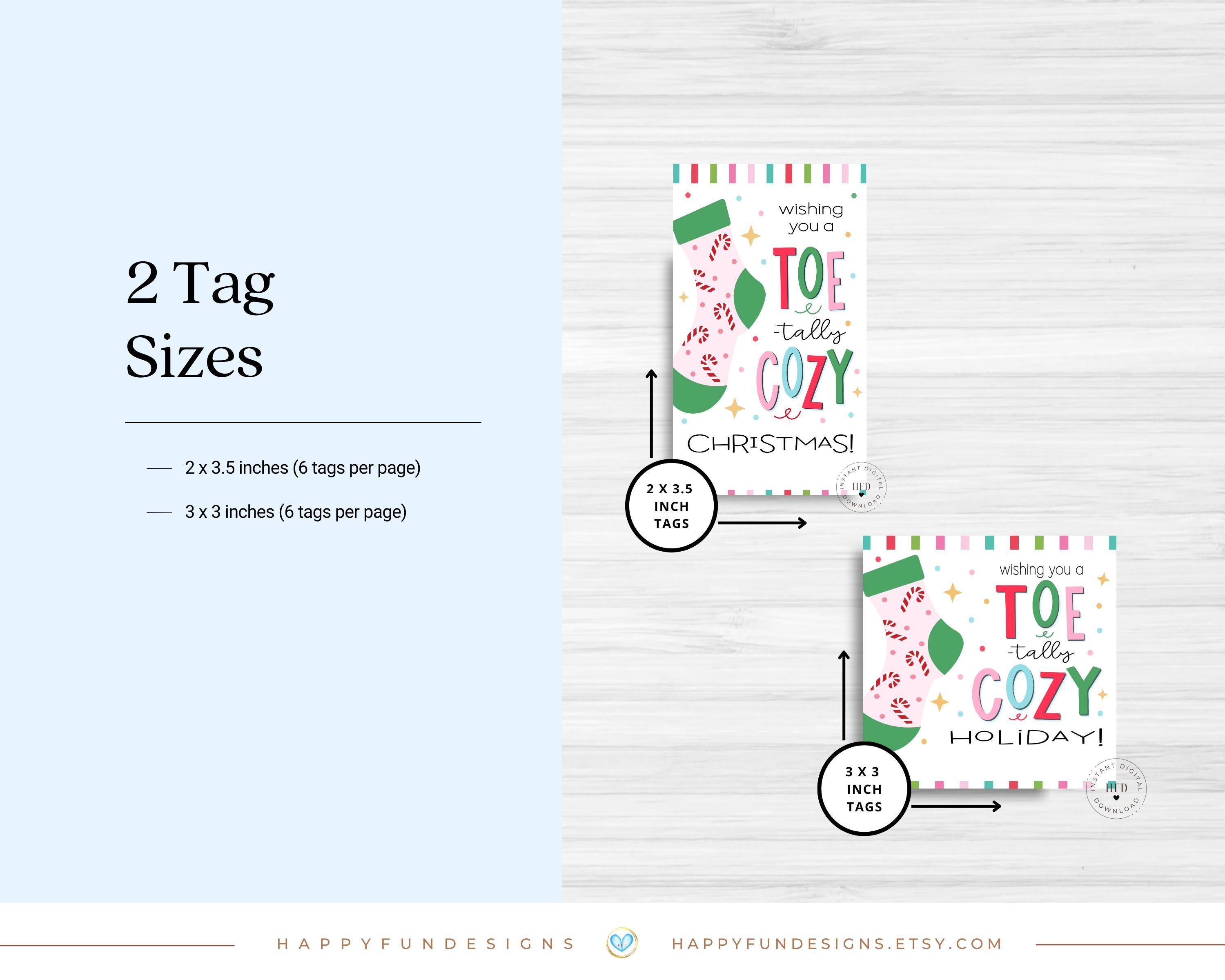 Editable Wishing You Toe Tally Cozy Tag Printable, 12 Days of Christmas ...