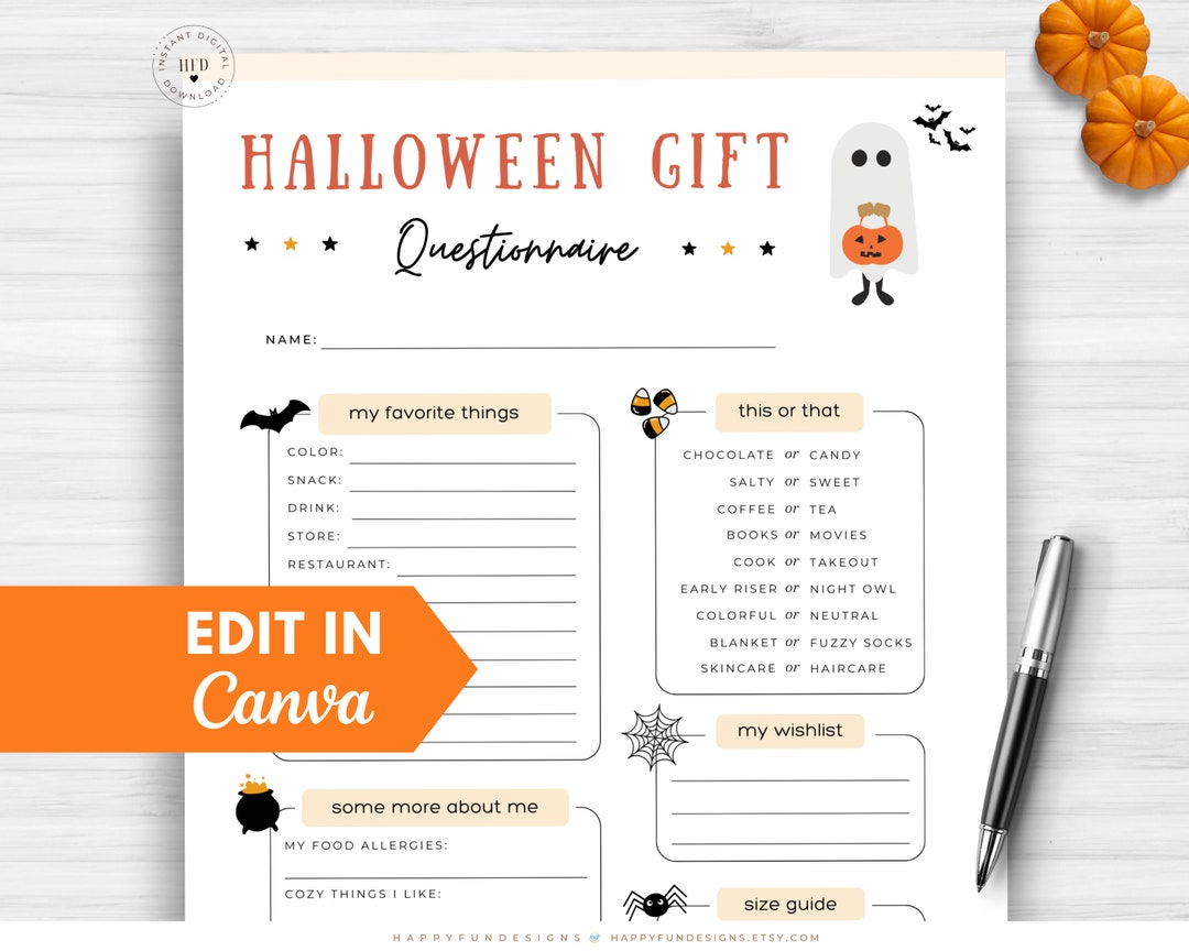 Editable Halloween Questionnaire Boo Buddies Printable Youve Been Booed ...