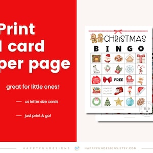 Christmas Classroom Bingo Game Printable, Christmas Eve Game, Xmas ...