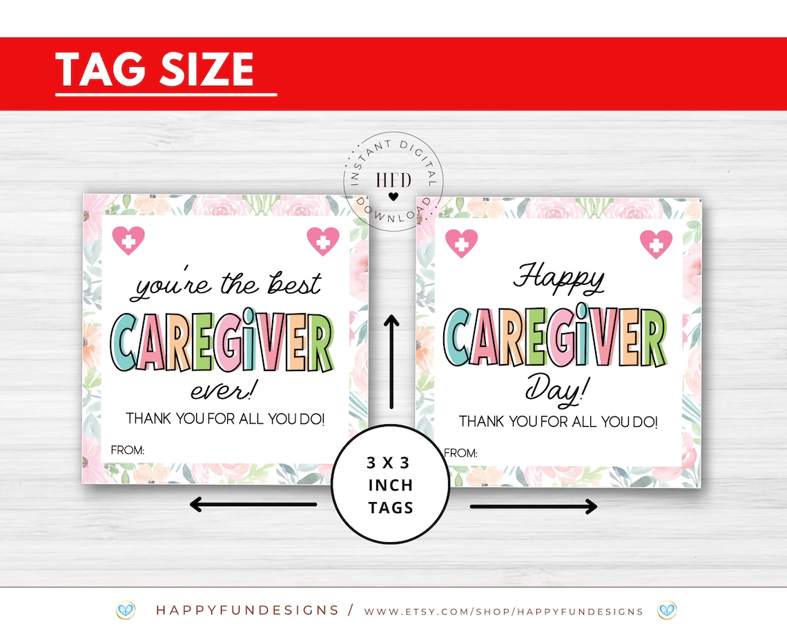 National Caregivers Day Tag Printable, Thank You Caregiver, Hospital ...