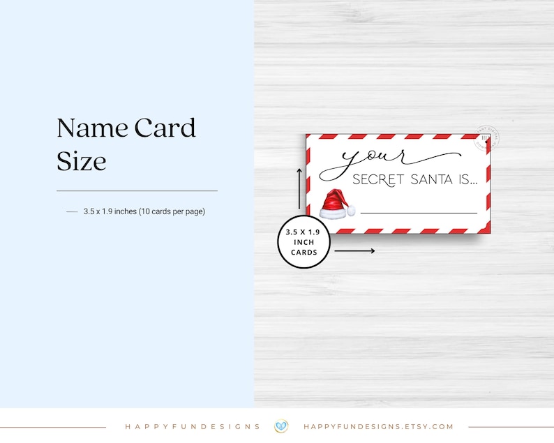 Editable Secret Santa Name Draw Cards Printable, Office Secret Santa ...