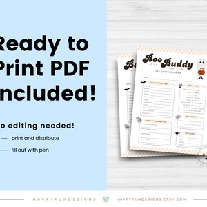 Editable Halloween Boo Buddy Questionnaire Printable, Youve Been Booed ...