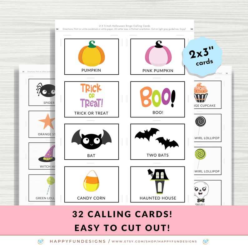 Halloween Bingo Game Printable, Halloween Party Game, Printable Bingo ...