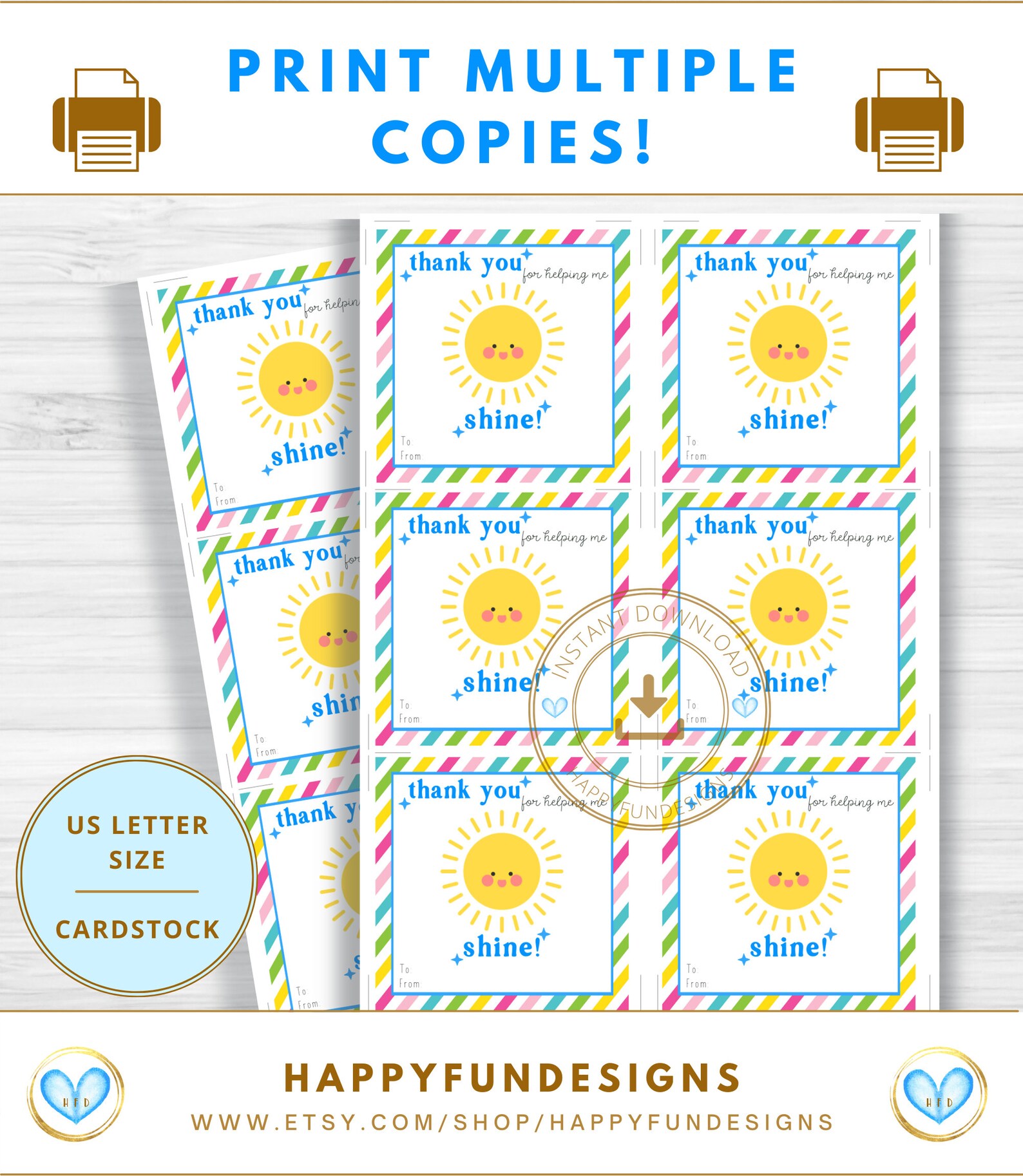 Teacher Appreciation Gift Tags Printable Thank You for - Etsy