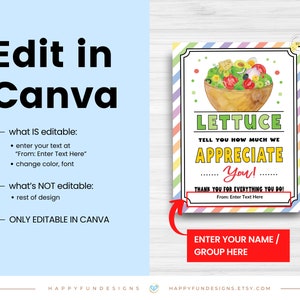 Editable Salad Bar for Teacher Appreciation Printable Salad ...