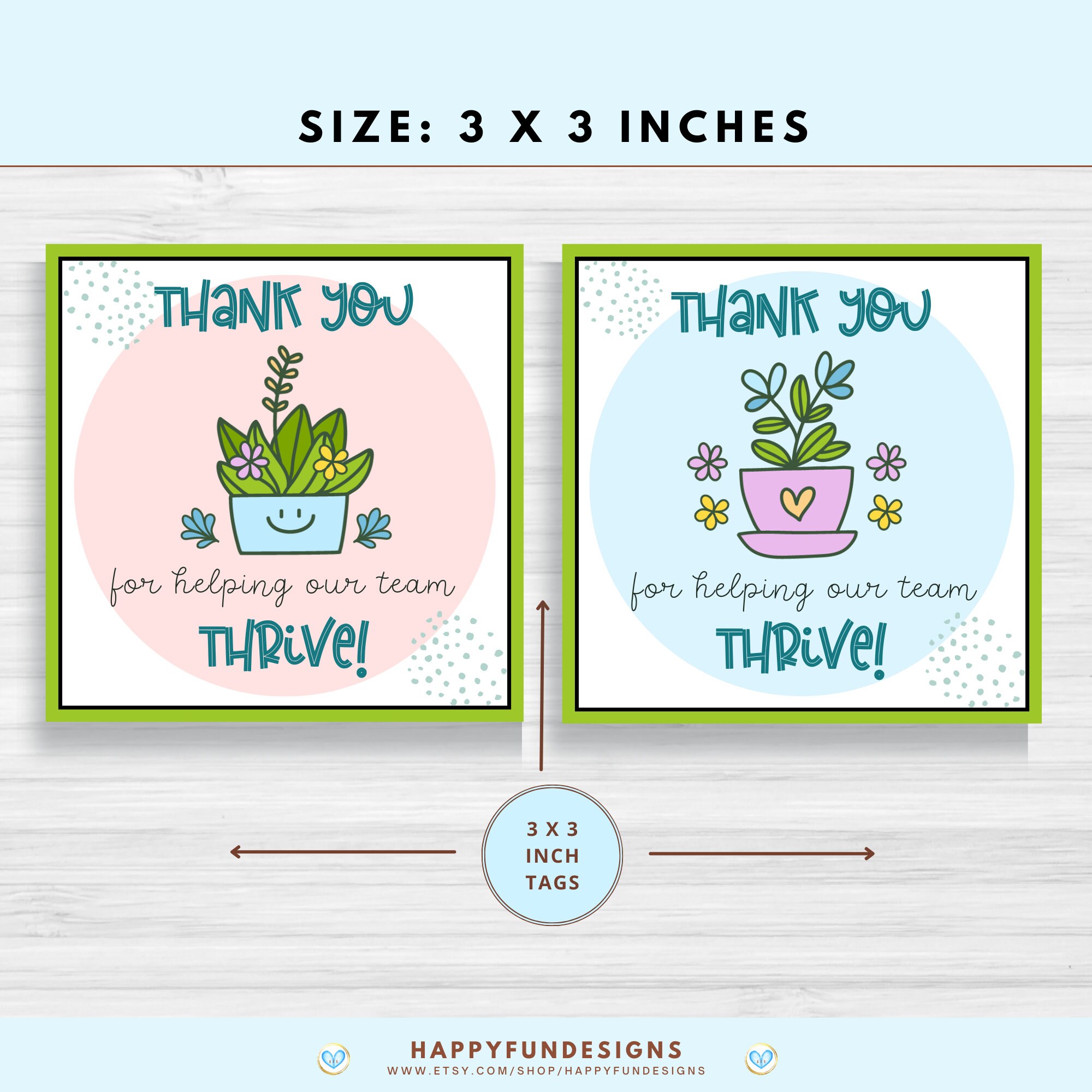 Thank You for Helping Our Team Thrive Tag Printable, Administrative ...