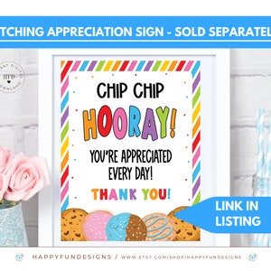 Chip Chip Hooray Tag Printable, Teacher Cookie Tag, Teacher Staff ...