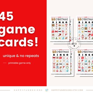 Christmas Classroom Bingo Game Printable, Christmas Eve Game, Xmas ...