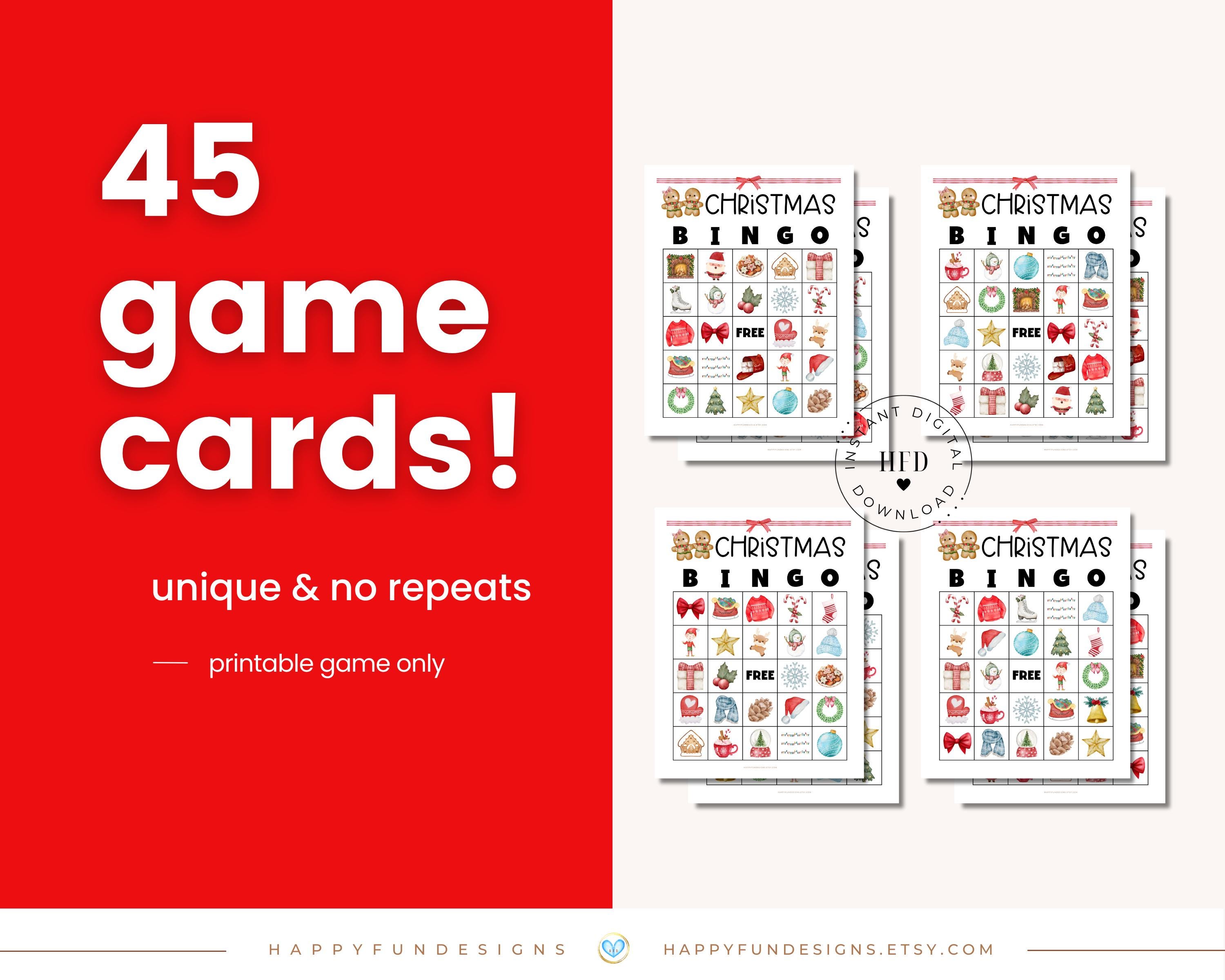 Christmas Classroom Bingo Game Printable, Christmas Eve Game, Xmas ...