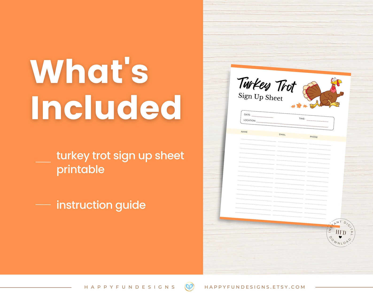 Turkey Trot Sign up Sheet Printable, 5k 10k Walk Run Race, Church Sign ...