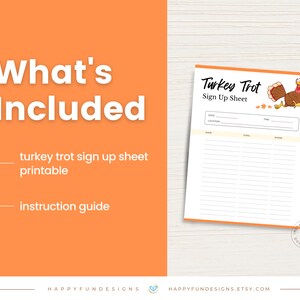 Turkey Trot Sign up Sheet Printable, 5k 10k Walk Run Race, Church Sign ...