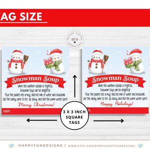 Snowman Soup Tag Printable, Snowman Soup Topper, Treat Bag Topper, PTA ...