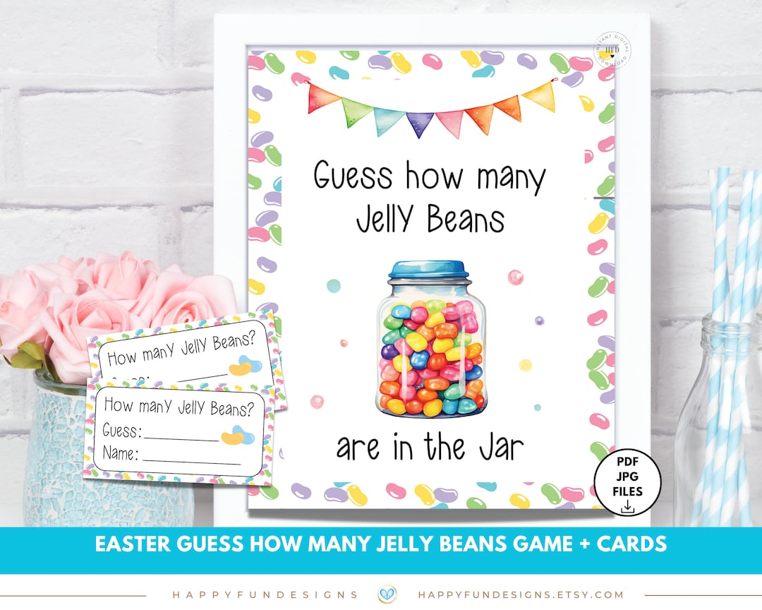 Guess How Many Jelly Beans Printable, Guessing Game Jar, Easter Church ...