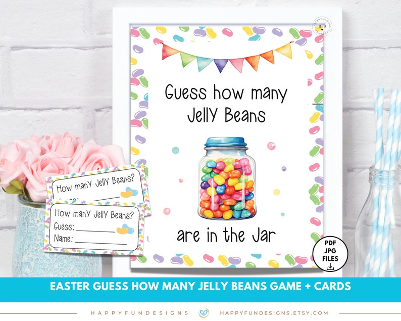 Guess How Many Jelly Beans Printable, Guessing Game Jar, Easter Church ...