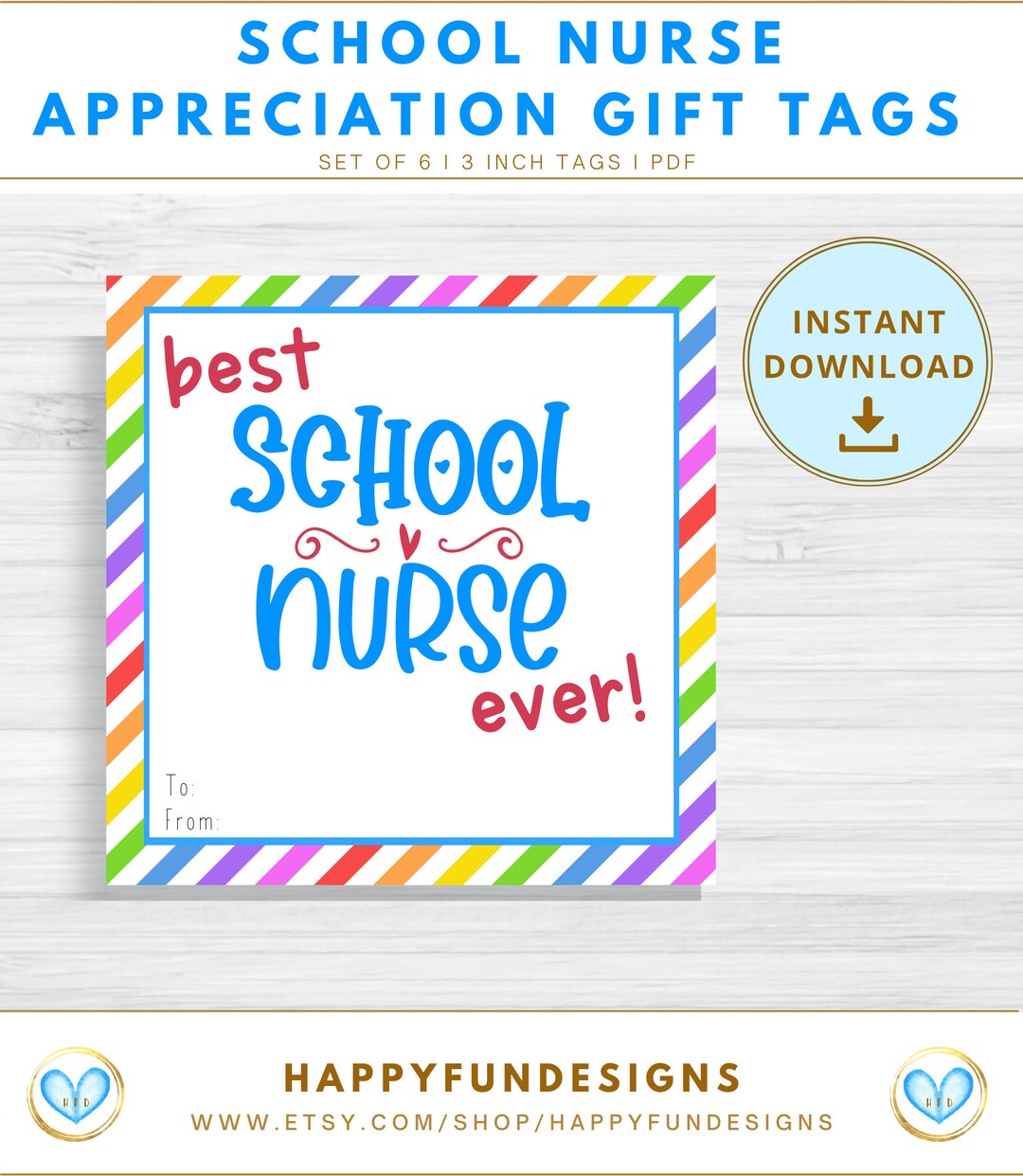 School Nurse Appreciation Gift Tags Printable, Best School Nurse Ever ...