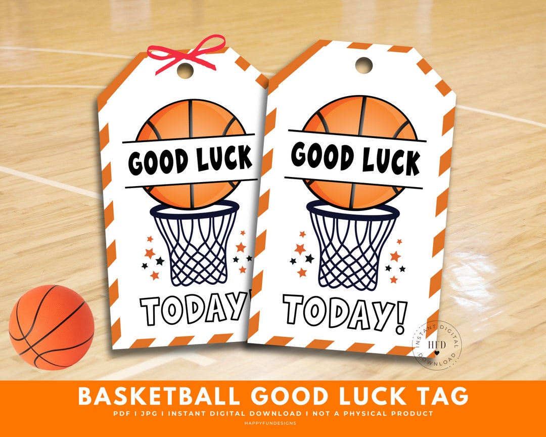 Basketball Good Luck Tags Printable, Basketball Team Goodies ...