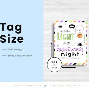 Editable A Little Light for Halloween Night Tag Printable Halloween ...