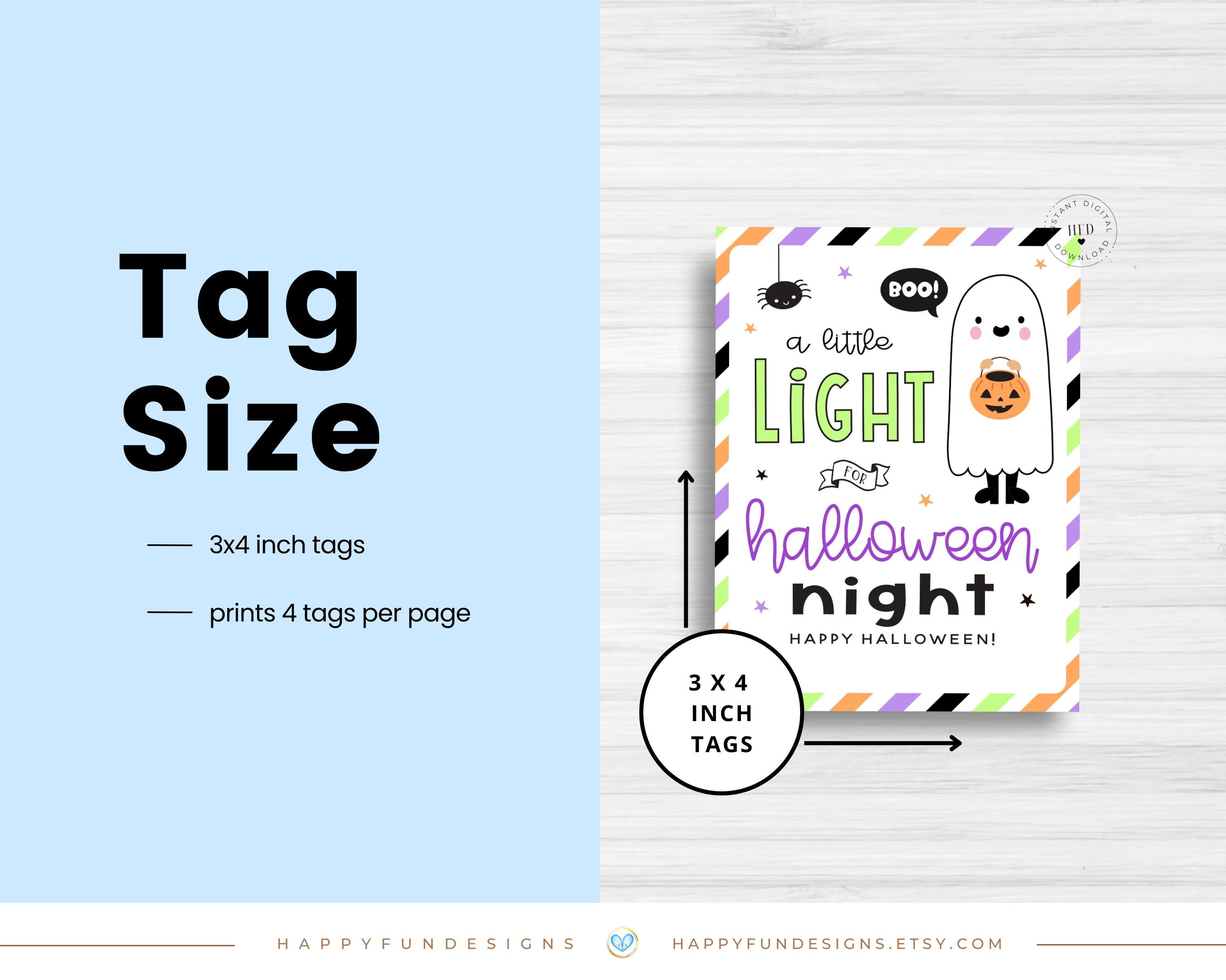 Editable A Little Light for Halloween Night Tag Printable Halloween ...