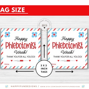 Happy Phlebotomist Week Tag, Phlebotomy Technician Appreciation Tag ...