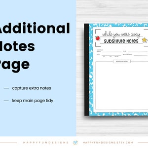 Substitute Teacher Note Template Editable, While You Were Away ...