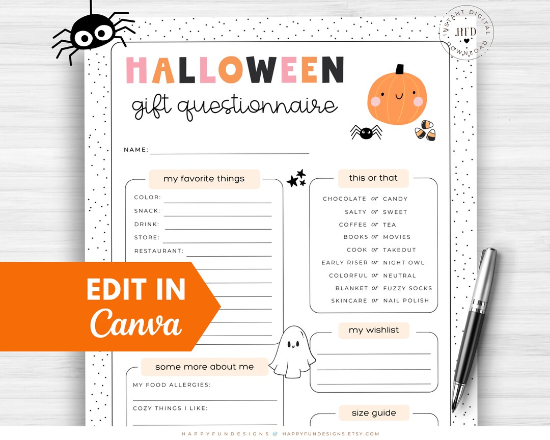 Editable Halloween Questionnaire Boo Buddies Printable Youve Been Booed ...