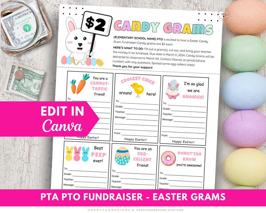 Easter Gram, Easter Bunny Gram School Fundraiser, School Candy Gram ...