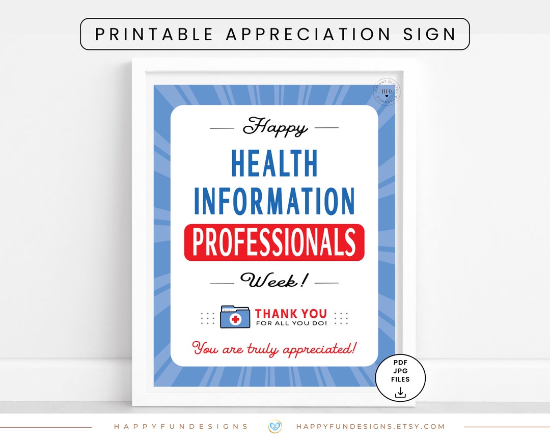 Health Information Professionals Week Sign Printable Health Information ...