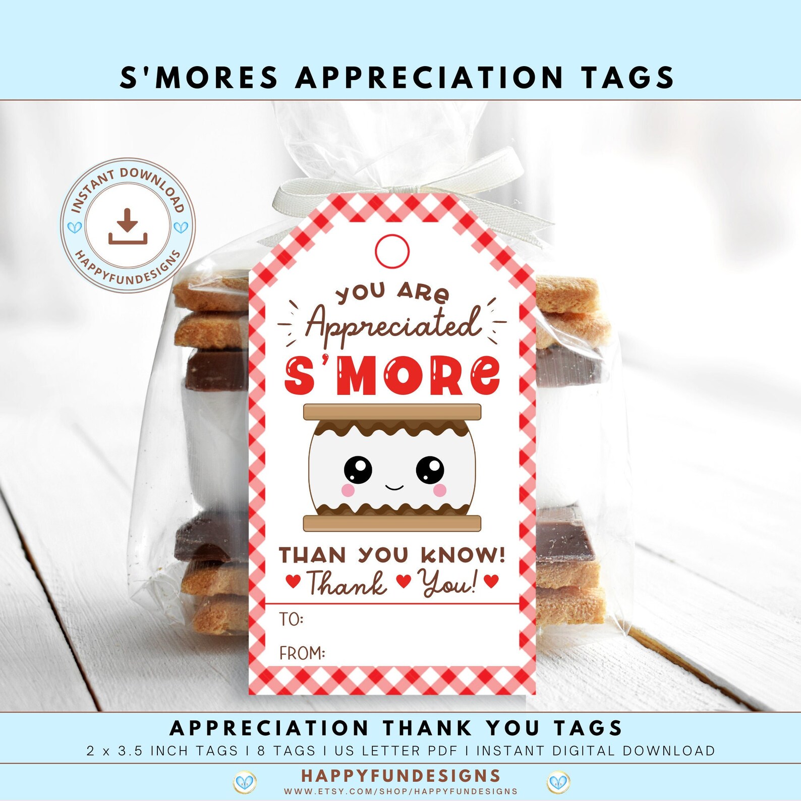 Smores Teacher Appreciation Tag Printable Smores Tags for - Etsy