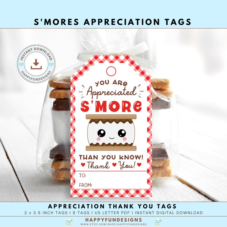 Smores Teacher Appreciation Tag Printable Smores Tags for - Etsy