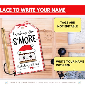 Christmas Smore Tag Printable, Wishing You Smore Holiday Cheer, Teacher ...