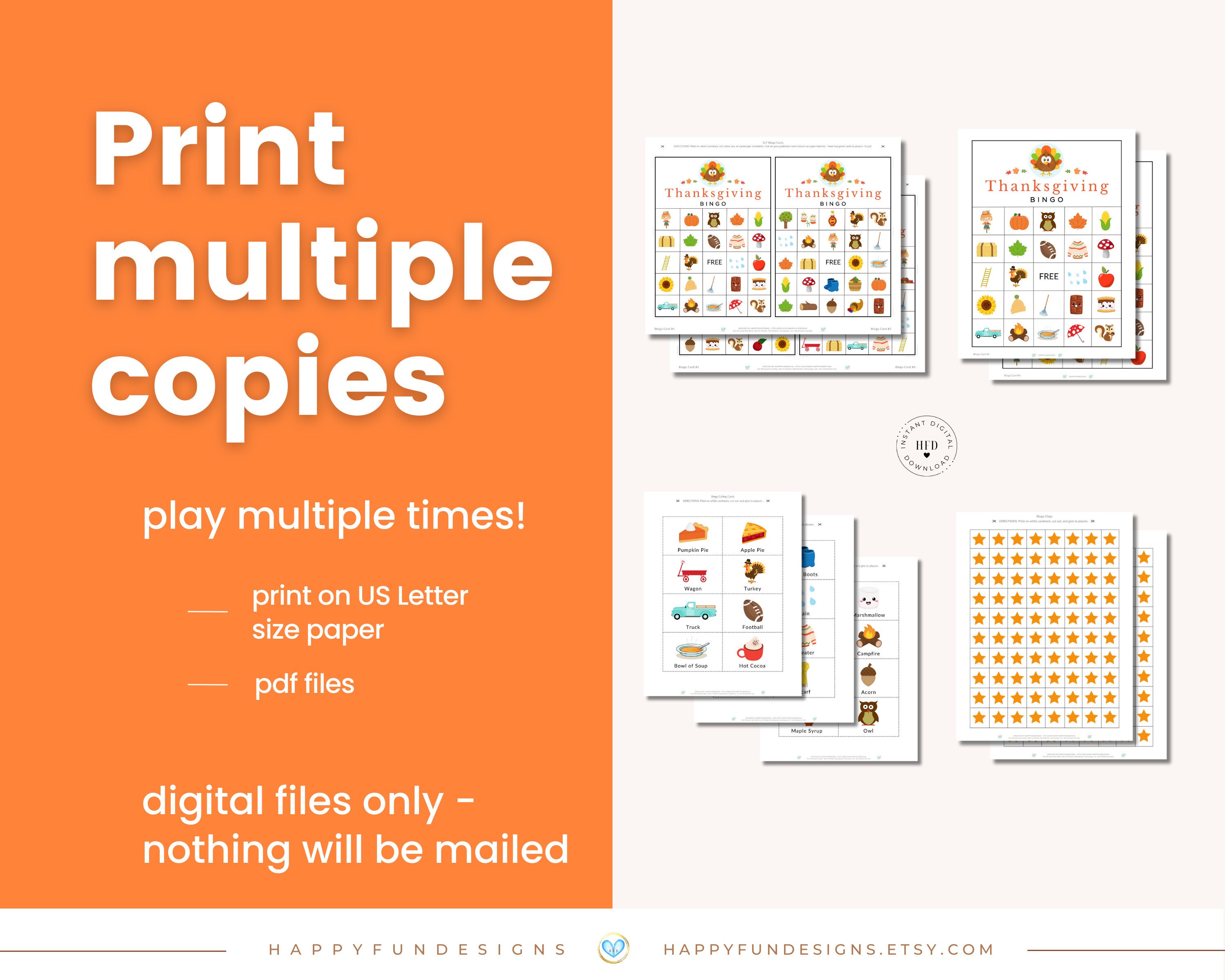 Thanksgiving Bingo for Kids Printable Church Games Pre School Party ...