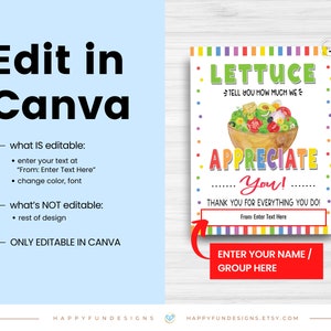 Editable Salad Bar for Teacher Appreciation Printable Salad ...