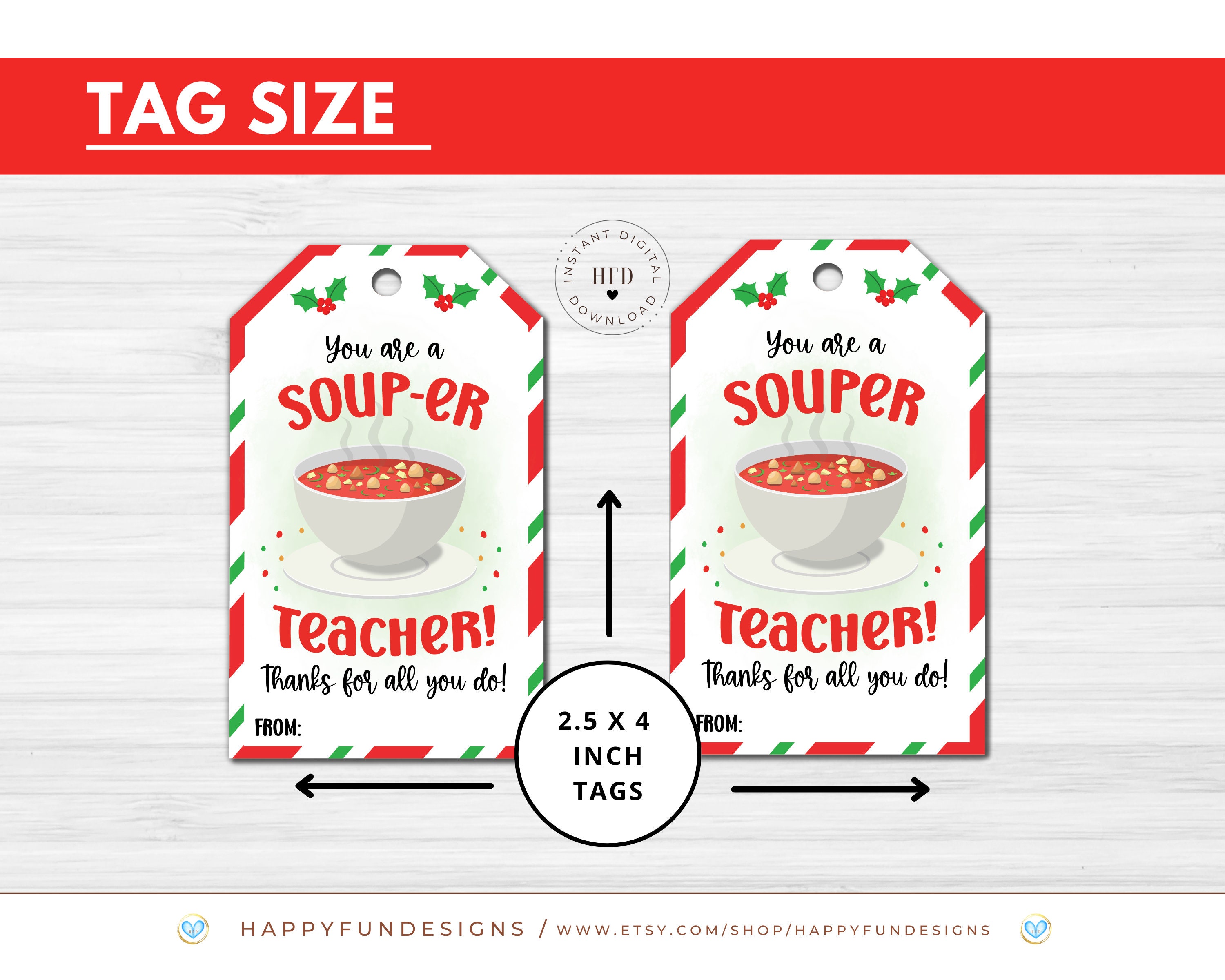 Souper Teacher Appreciation Tag Printable, You Are A Souper Teacher ...