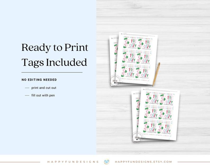 Editable Wishing You Toe Tally Cozy Tag Printable, 12 Days of Christmas ...